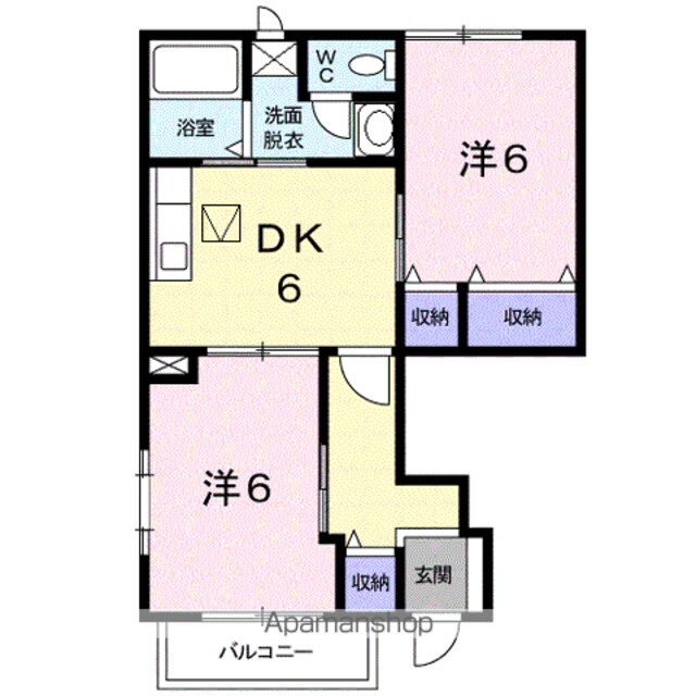 メゾン・ジョリ(2DK) | 熊谷市の賃貸アパート(5.5万円)